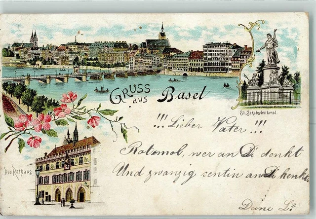 13149343 - BASEL St. Jakobsdenkmal Rathaus Basel Stadt 1900 EUR 17,50 - PicClick DE