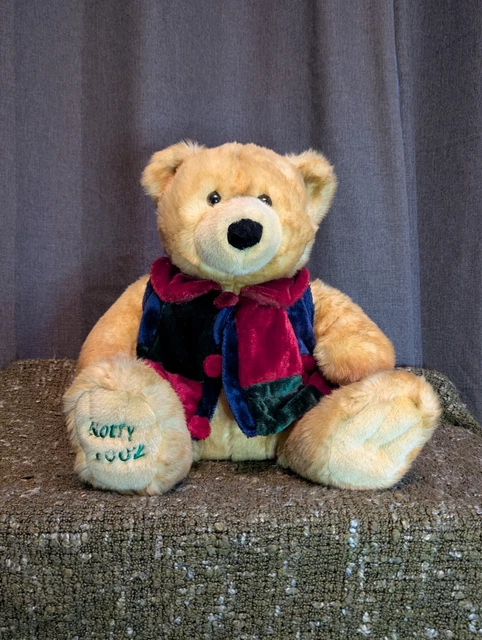 VINTAGE DANDEE DAN Dee 2002 Notty Brown Teddy Bear Christmas Plush Soft ...