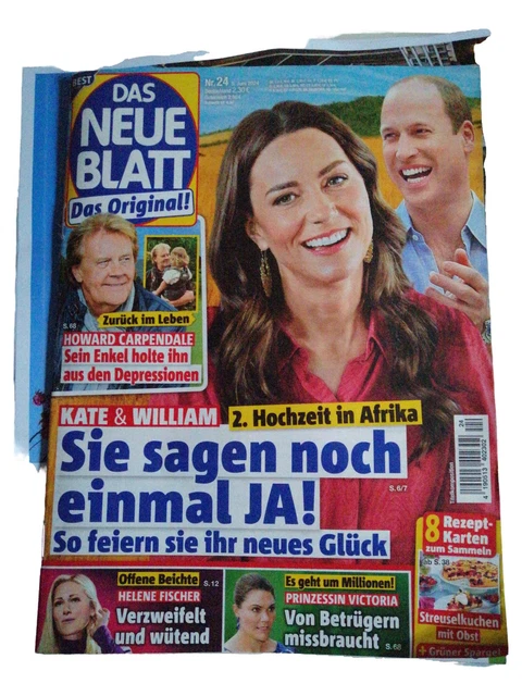 DAS NEUE BLATT Nr. 24 Kate William Afrika Hochzeit Helene Fischer EUR 8 ...