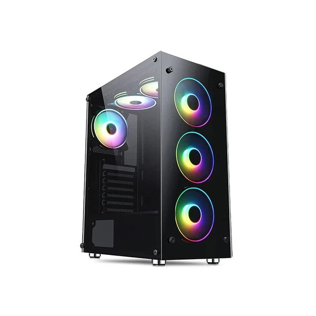 TRANSPARENT GLASS COMPUTER Case PC Tower For ATX/M-ATX/ITX Motherboard ...