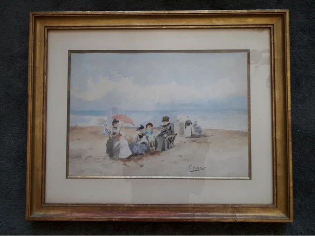 TABLEAU ANCIEN DES années 20 à l'aquarelle signé en excellent état EUR 290,00 - PicClick FR