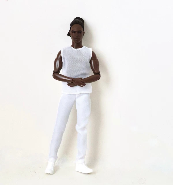 MATTEL LOOKS BLACK Label AA Ken Fashion Figure Doll Braids & Bun ...