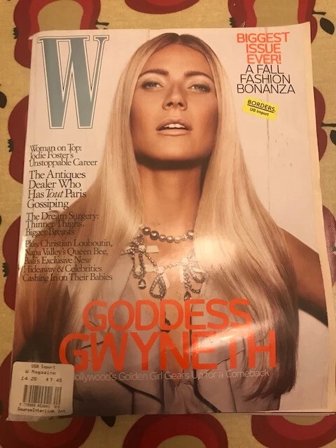 W MAGAZINE SEPTEMBER 2007 Gwyneth Paltrow Cover by Steven Klein EUR 9 ...