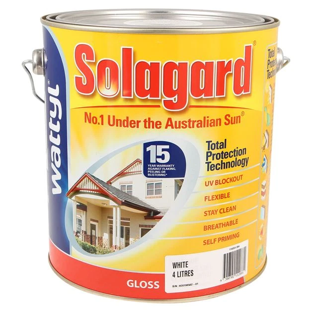 WATTYL SOLAGARD EXTERIOR Paint Gloss WHITE BASE 4L $218.95 - PicClick AU