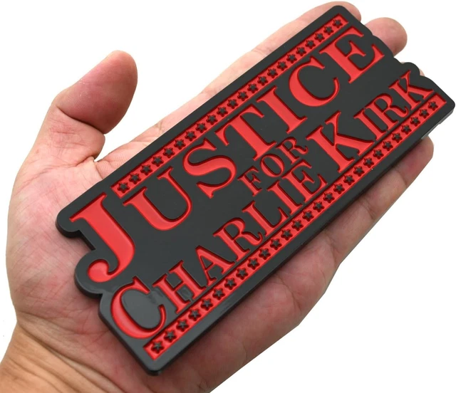 1X JUSTICE FOR Charlie Kirk Sticker Emblem 3D Badge Fit Car, Truck, SUV ...