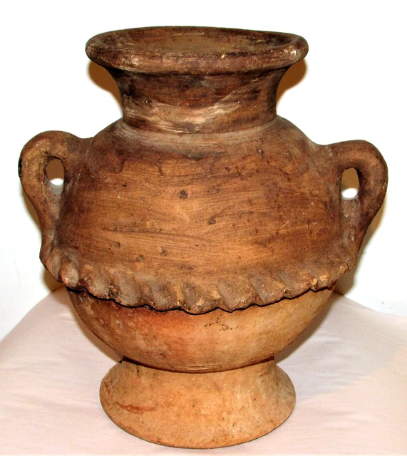 ANTIQUE CHINESE HAN Tomb Burial Pottery Urn With Lugs c. 206 BC - 220 ...