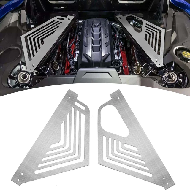 SILVER ENGINE BAY Panel Covers FOR CORVETTE C8 2020 2021 2022 ...