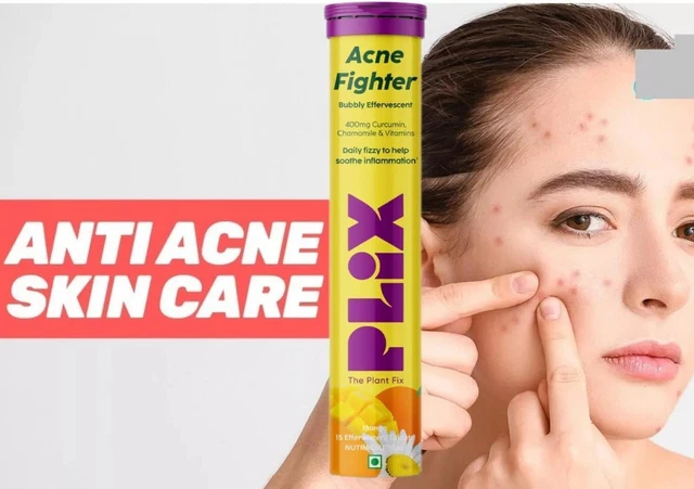 PLIX ACNE FIGHTER (15 Effervescent Tablets) for Acne Free Glowing ...