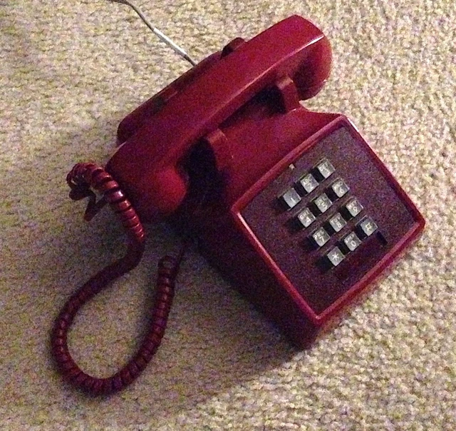 RED ANALOG PUSH button phone true "vintage" land line used £38.09 ...