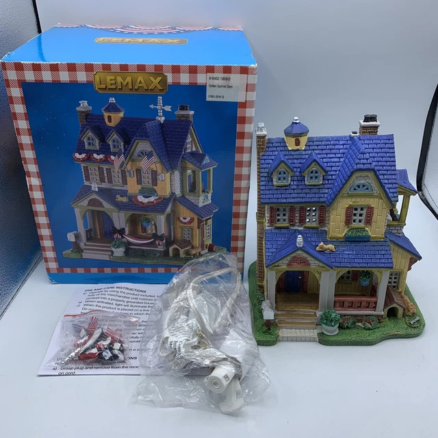 LEMAX GOLDEN SUMMER Days Patriotic Porcelain Lighted Hometown Village ...