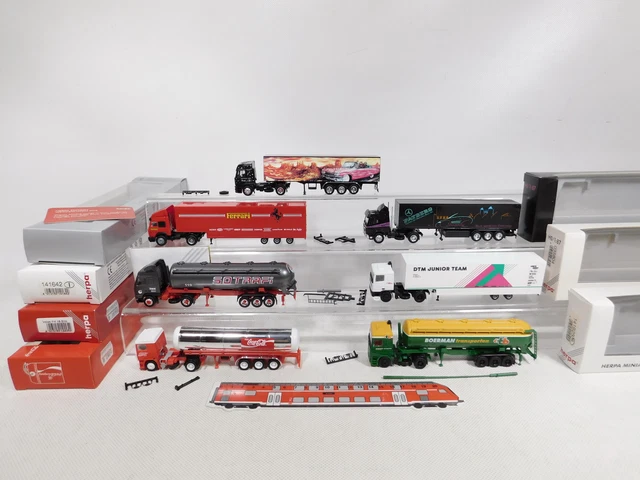 DQ899-3# 7X HERPA H0 1:87 LKW Iveco DAF Volvo Sotrafi Coca-Cola MB sg ...