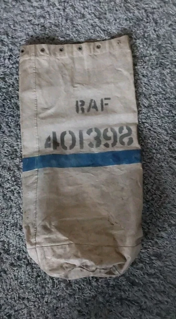 VINTAGE RAF DUFFLE Kit Bag Dated 1942 Ww2 £31.92 - PicClick UK