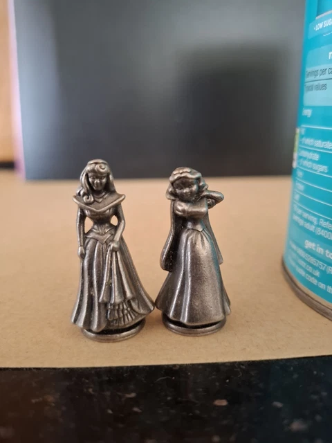 DISNEY MONOPOLY SNOW White And Sleeping Beauty Pewter Game Pieces £4.88 ...