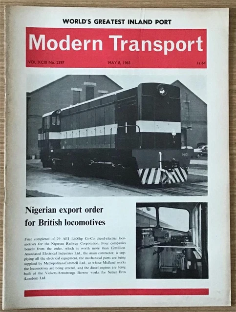 MODERN TRANSPORT MAGAZINE 8 MAY 1965 #2397 LEYLAND BONNETED SUPER COMET ...