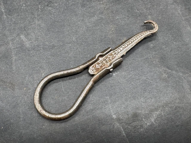 ANTIQUE OLD FRENCH Cut Steel Folding Button / Lace Pull Hook £22.99 ...