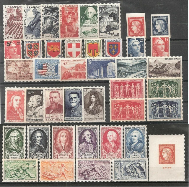 TIMBRES FRANCE NEUFS ** - Année 1949 complète EUR 24,00 - PicClick FR