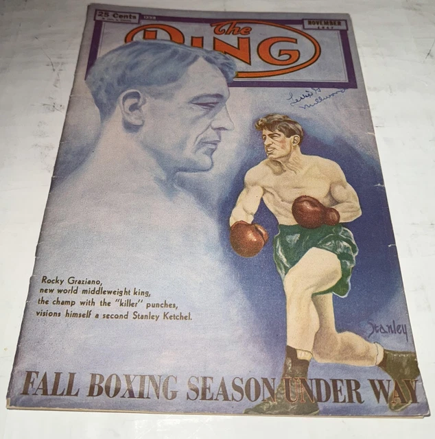 VINTAGE 1947 THE Ring Boxing Magazine Rocky Graziano Cover Fall Season ...
