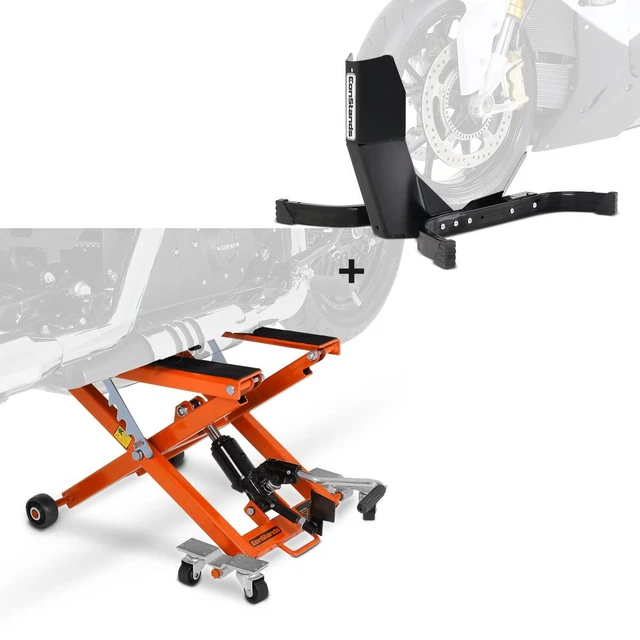 MOTORCYCLE SCISSOR LIFT + Wheel chock Hydraulic Jack ConStands XL ...