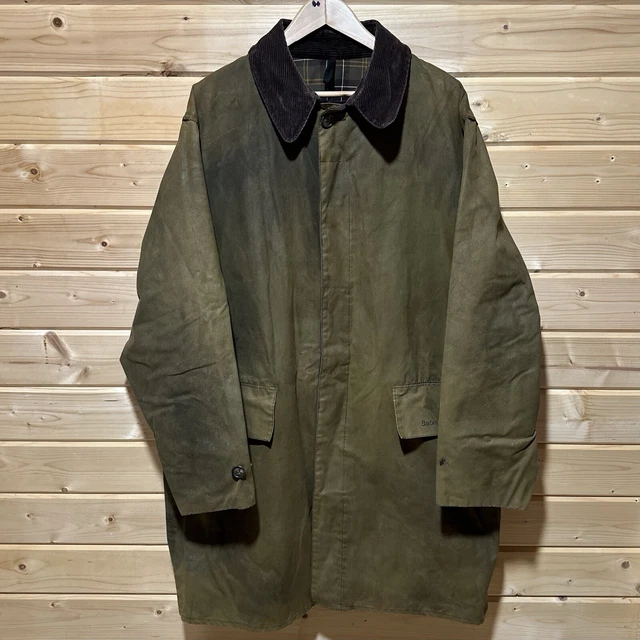 BARBOUR A850 CLASSIC 3/4 Coat Wax Jacket Three Quarter Mens Olive Size ...