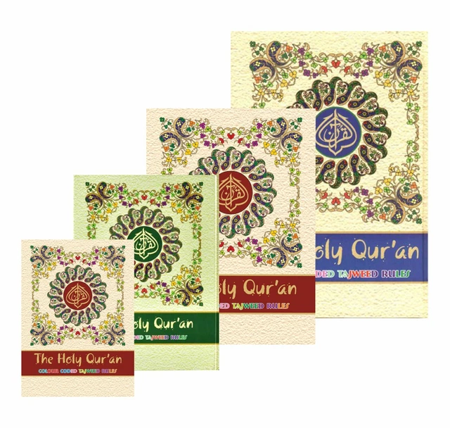 THE HOLY QURAN : Colour Coded Tajweed Rules & Manzils : 4 Sizes EUR 7 ...