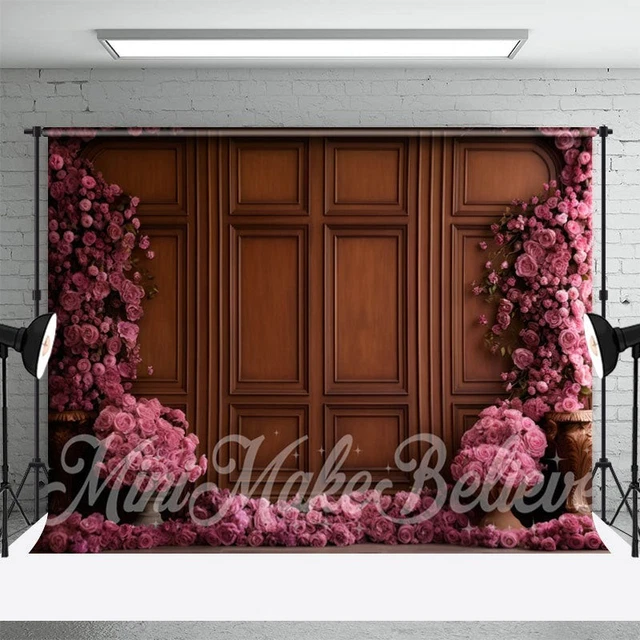 PINK FLORAL BROWN Wooden Retro Wall Photo Backdrop $36.01 - PicClick AU