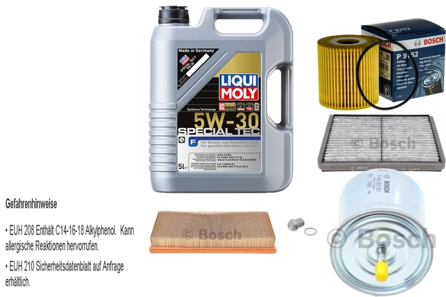 BOSCH INSPECTION SET 5L Liqui Moly Spécial Tec F 5W-30 pour Volvo V40 Combi / EUR 124,33 ...