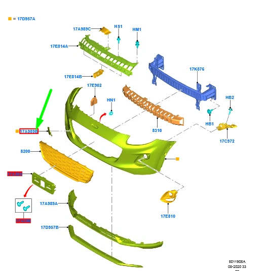 FORD PUMA MK2 Front Bumper Cover 2523425 L1TB-17K949-AF NEW GENUINE £38 ...