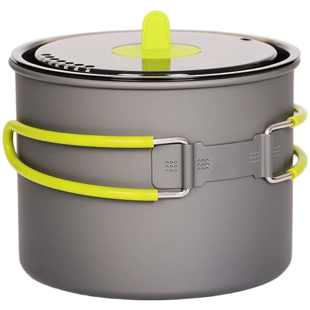 FOR CAMPING POT 1 2L Hard Anodized Flat Bottom Aluminum Fold Handle for ...