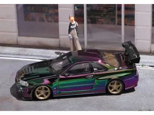 NISSAN SKYLINE GT-R (R34) - NISMO Z Tune HW - Green Purple Magic - FUJI 1:64 £38.32 - PicClick UK