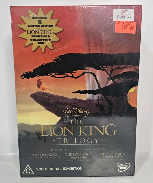 THE LION KING 1-3 Trilogy Complete DVD Gift Set Disney Family Animated ...
