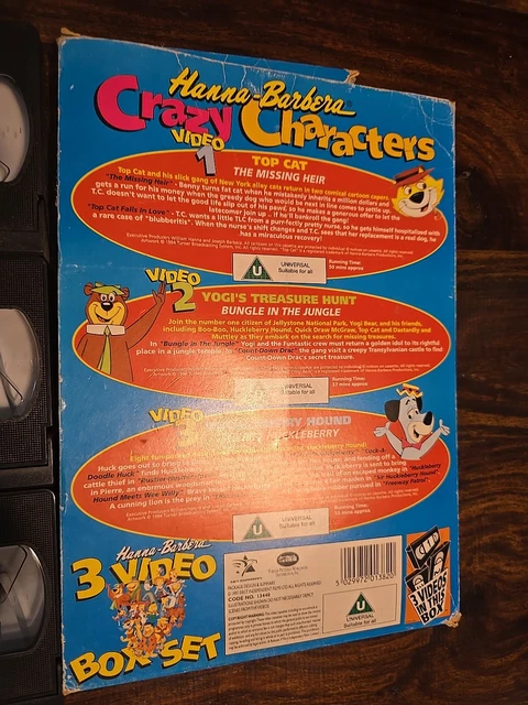 HANNA BARBERA VHS Crazy Characters 3 Vhs Box Set £3.83 - PicClick UK