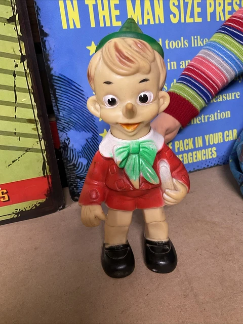 VINTAGE RUBBER VINYL Squeak Boy Pinocchio Toy Made In Italy 1960s ...