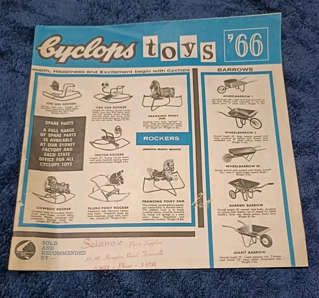 OLD! VINTAGE! 1966 Cyclops Toy Catalogue Information Guide Fremantle ...