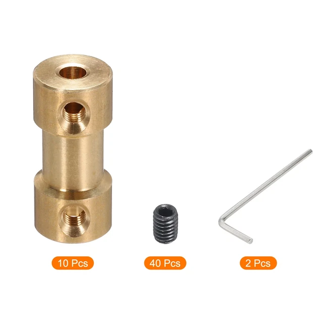 3MM TO 3MM Bore Rigid Coupling 20x9mm M3 Brass Copper 10Coupling ...