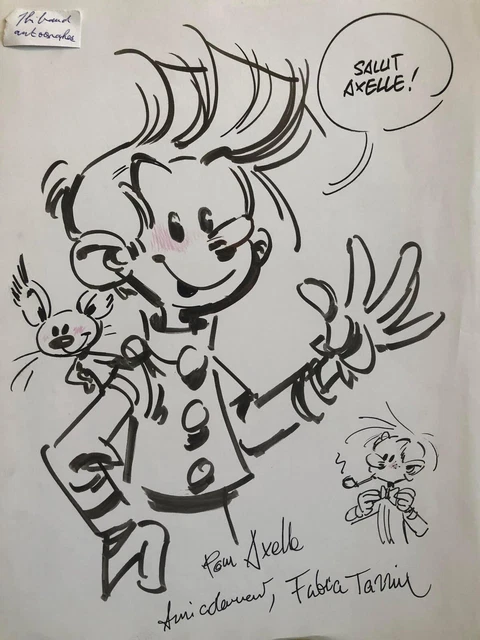 RARE DEDICACE SUPERBE DESSIN signé Tarrin Spirou Fantasio Spip ...