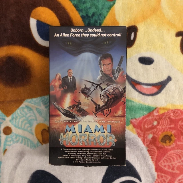 MIAMI HORROR AIP Panther VHS Tape 80's bonkers sci-fi action FULL FLAP ...