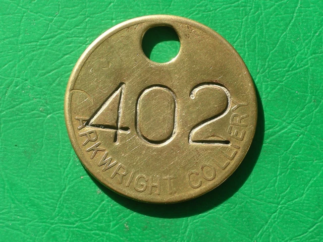 EARLY ARKWRIGHT COLLIERY two side brass pit check miners coal mining ...