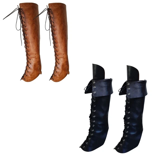 MEDIEVAL BOOT COVERS Spats Warrior Knight Cosplay Costume Accessory $38 ...