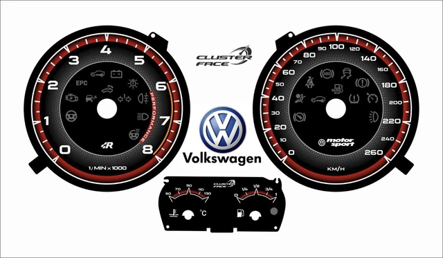 VW VOLKSWAGEN GOLF, Jetta, EOS MK5 - Cluster replacement km & mph are ...