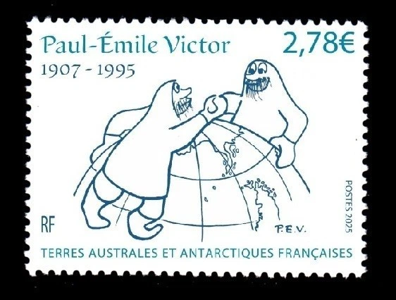 TAAF FRANCE ANTARCTIC 2025 Paul-Émile Victor Map Fsat EUR 4,55 ...