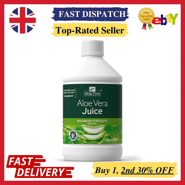 1 BOTTLE OF Aloe Pura Bio-Active Aloe Vera Juice Maximum Strength 500Ml ...