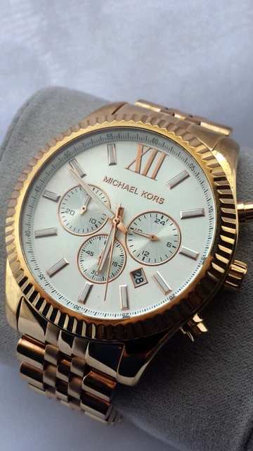 OROLOGIO DA UOMO MICHAEL KORS MK-8313 Lexington Cronografo Tono Oro ...