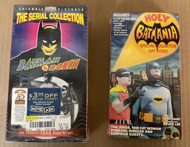 BATMAN VHS LOT - BATMAN & ROBIN 1947 SERIAL + HOLY BATMANIA VIDEO (1989 ...