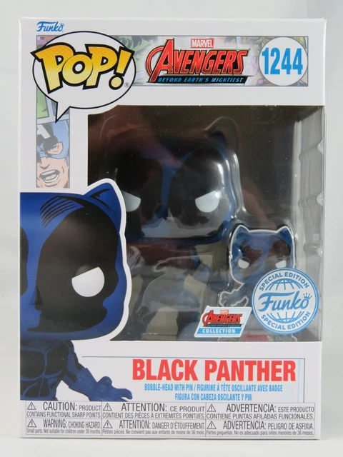 MARVEL FUNKO POP - Black Panther with Pin - Avengers - No. 1244 - Free ...
