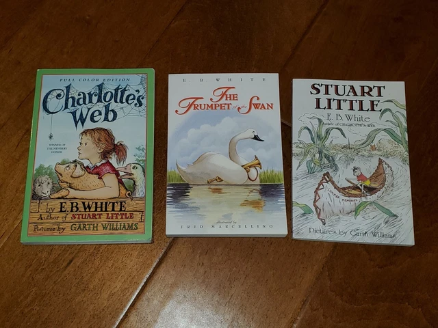 EB WHITE BOOK Lot Of 3 Color Charlotte's Web Trumpet of the Swan Stuart ...