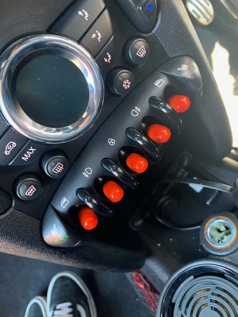 BMW MINI COOPER Toggle Switch Cover / Cap Red PVC R60 R61 R56 R58 JCW X ...