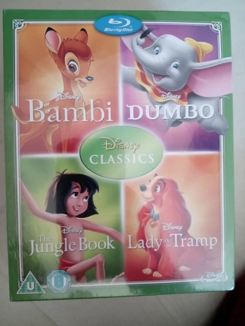DISNEY BLU RAY boxset Bambi Dumbo The Jungle Book & Lady and the Tramp ...