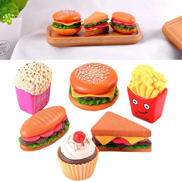 MINIATURE FOOD LANDSCAPE Decor Popcorn French Fries Hamburg Miniatures ...
