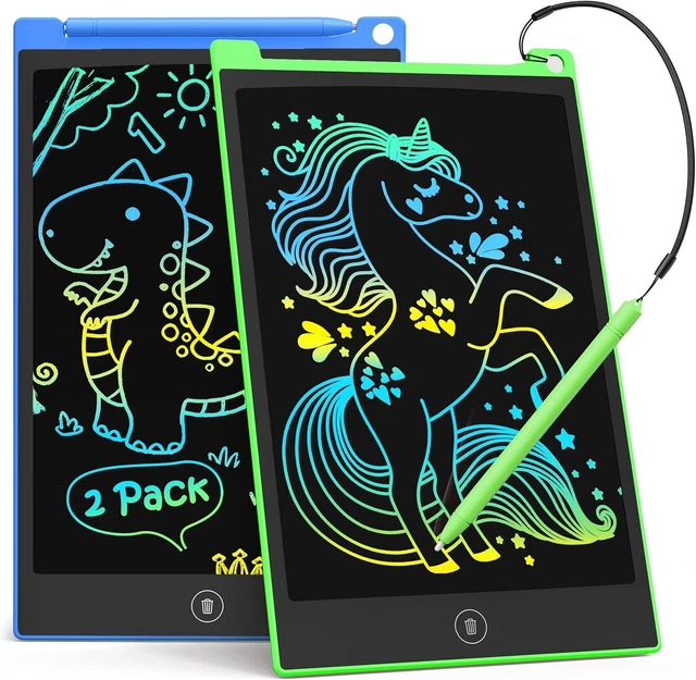 TECJOE 2 PACK LCD Writing Tablet, 8.5 Inch Colorful Doodle Board ...