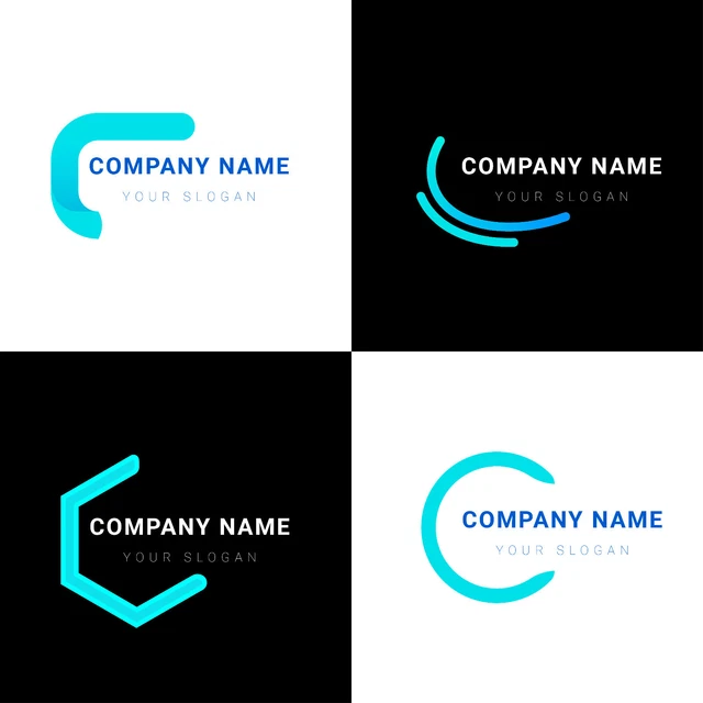 4 DESIGN TEXT Logo Editable Template AI EPS File Internet Business